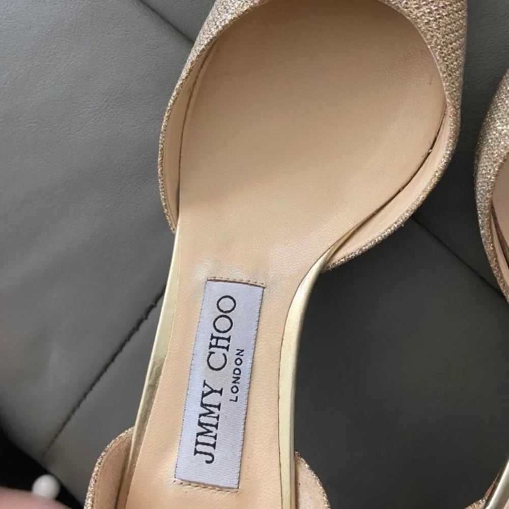 Jimmy Choo Gold Glitter Esther 60 - Gem